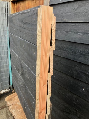 sponning/zweeds duo plank douglas smal zwart 19/150 3.00 mtr - Boshoeve ...